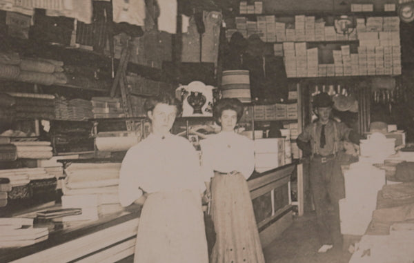 1910 Canada photo postcard general store interior Devlin NW Ontario ...