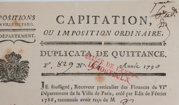 1791 Paris Révolution autographe Duc Du Chatelet (guillotiné ...