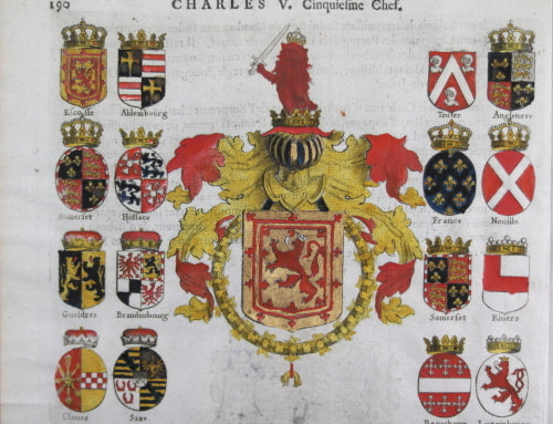 1667 print of the Coat of Arms of King James V Scotland - Chadbourne ...