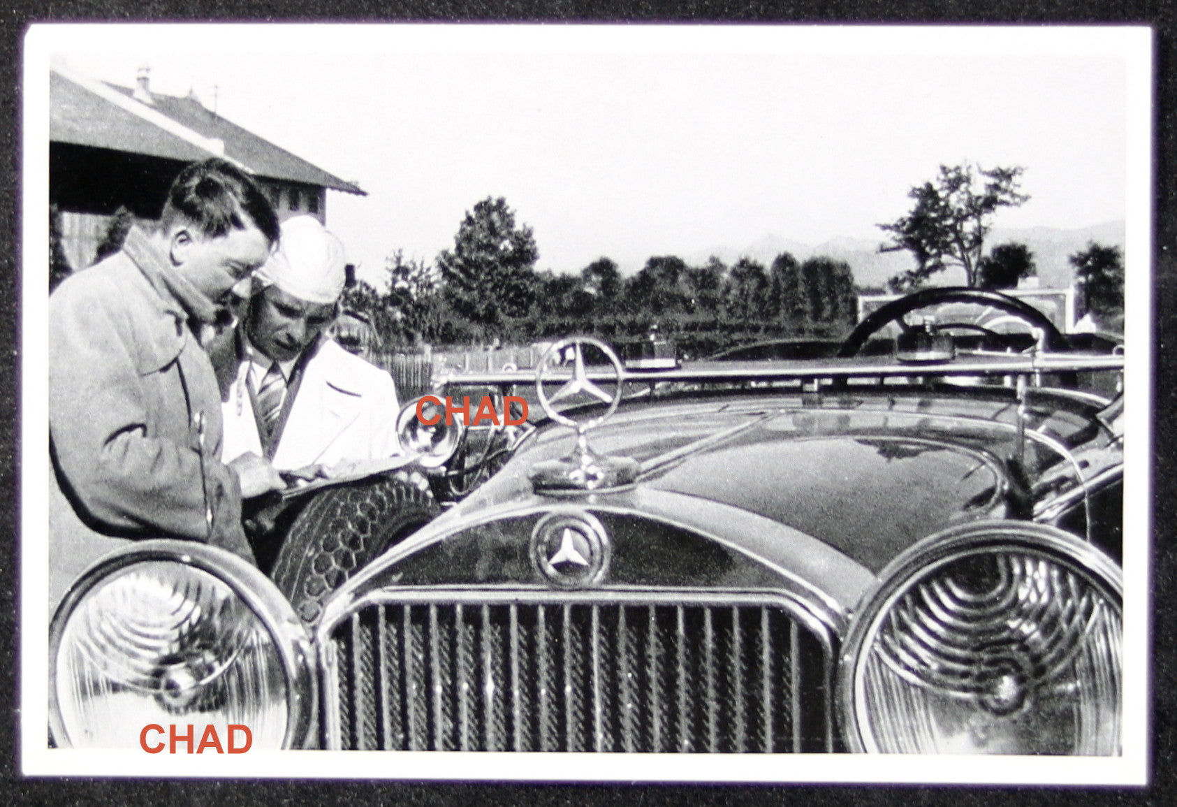 German propaganda photograph Hitler and his Mercedes (prewar ...