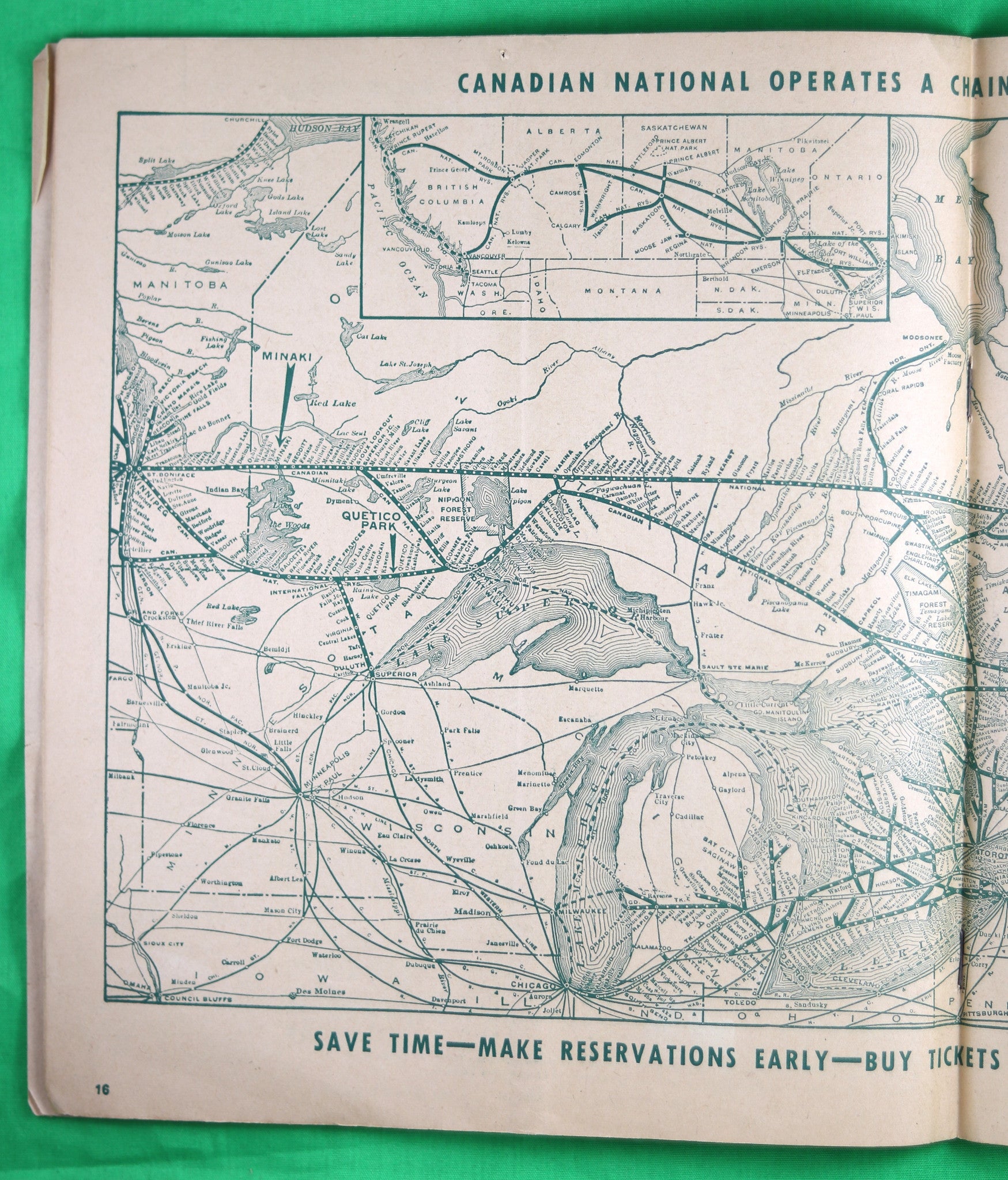 June 22 1947 CN Rail schedule - Chadbourne Antiques & Collectibles