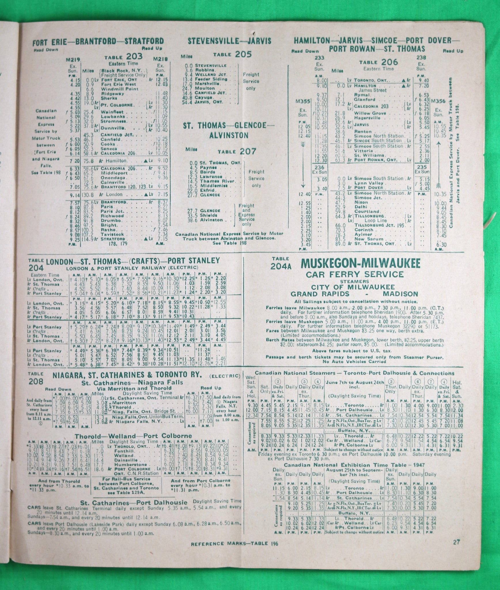 June 22 1947 CN Rail schedule - Chadbourne Antiques & Collectibles