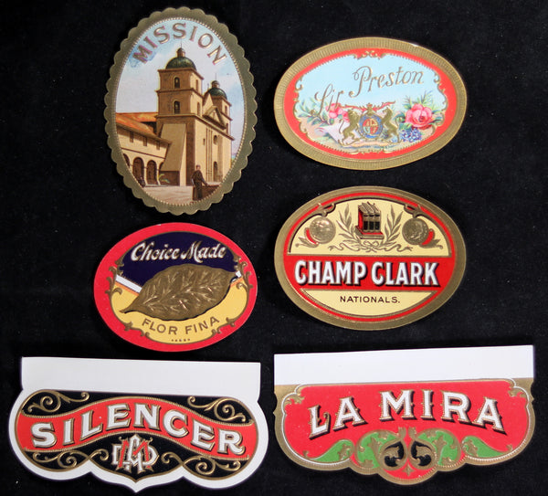Lot of 6 vintage cigar box seal tag and short flap labels #3 ...