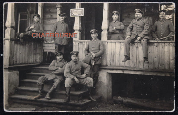 WW1 1916 photo postcard German soldiers in front of building (Russia ...