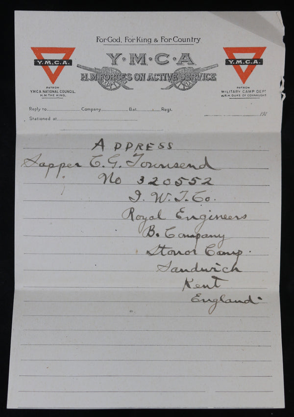 WW1 1917 letter RFC pilot in Canada from Engineer-Sapper, England #5 ...